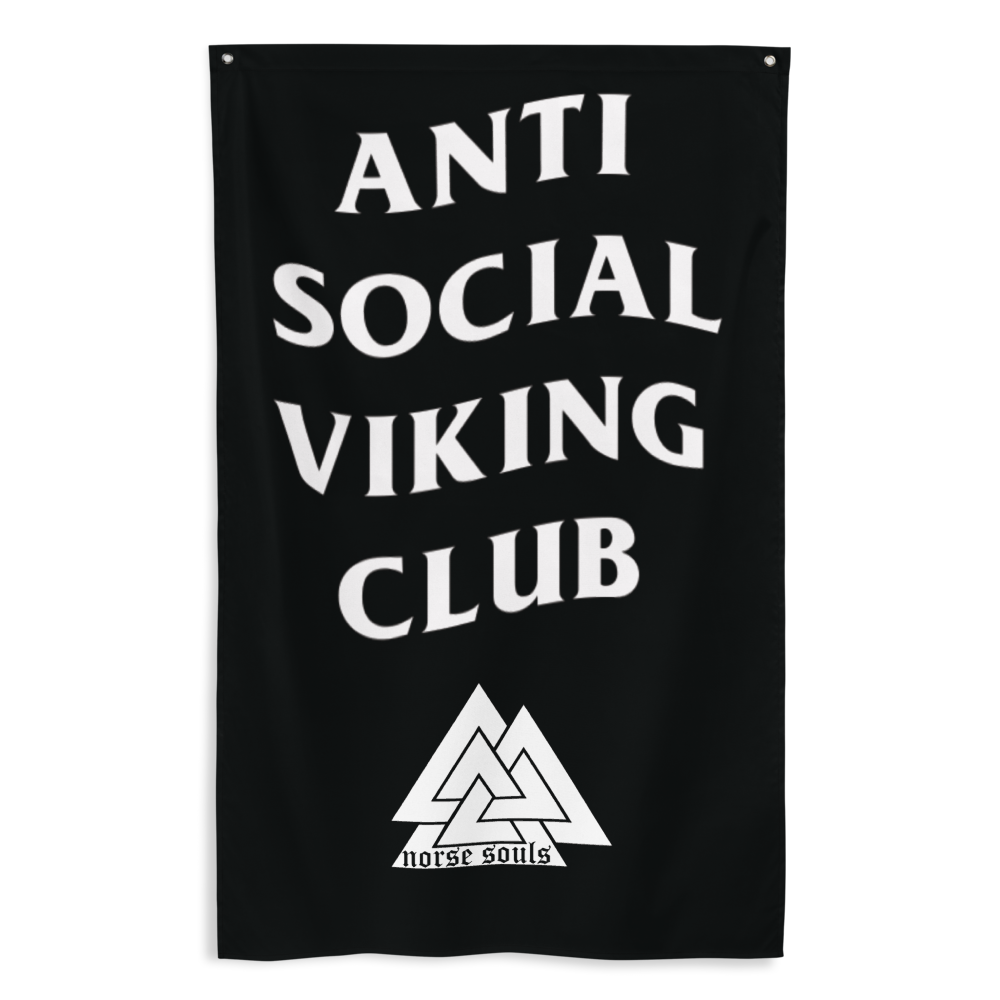 ANTI SOCIAL VIKING CLUB Flag – Norse Souls